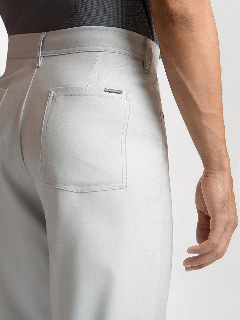 Buy Men's Grey Relaxed Fit Korean Pants With 4 Way Stretch Online