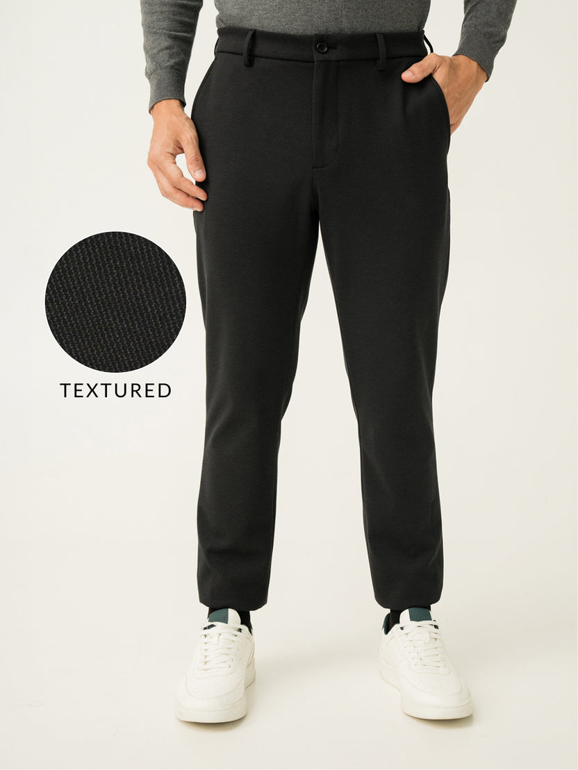 Buy Men Black Slim Fit Stretchable Workwear Pant