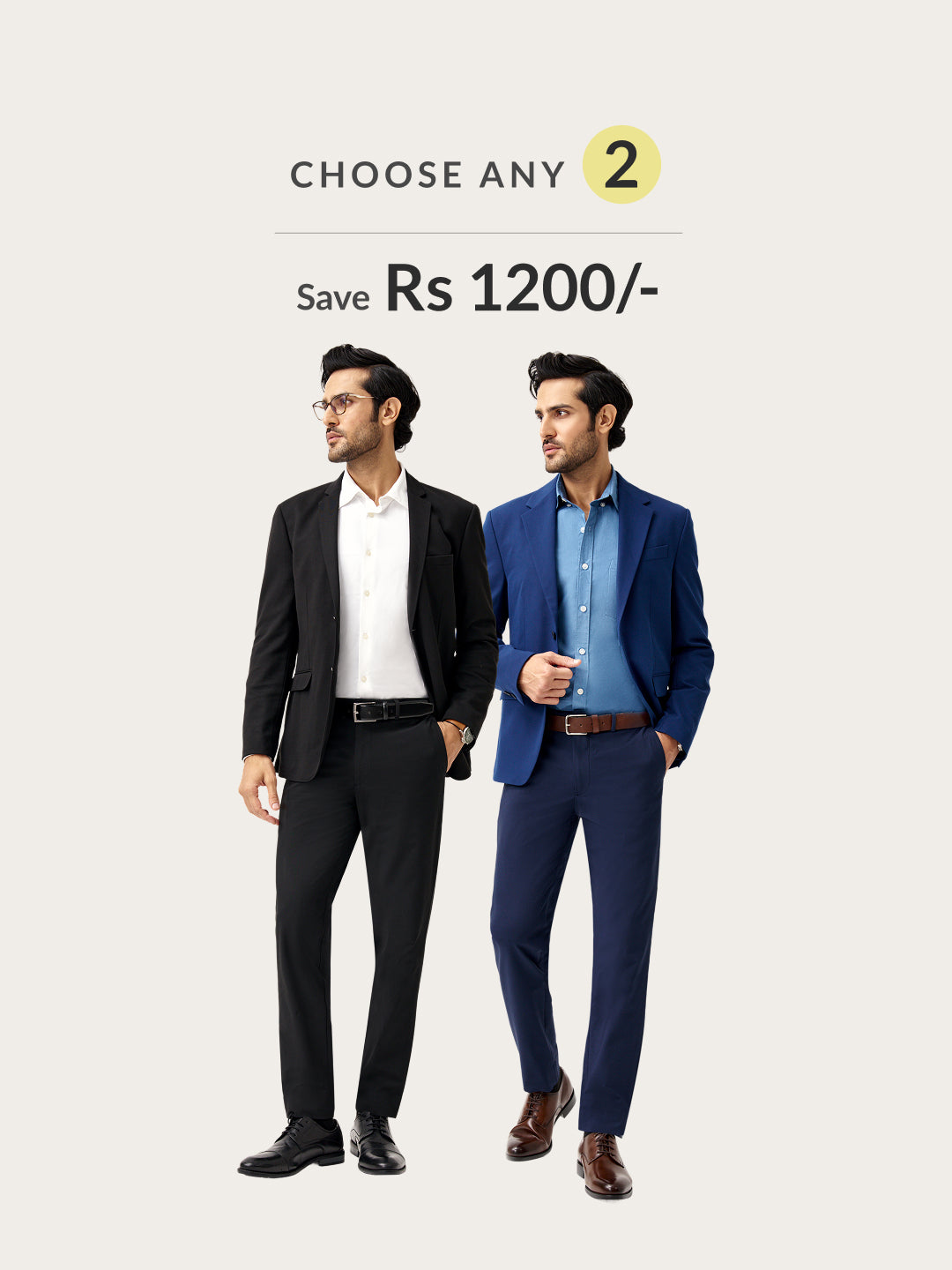 Formal Trouser Combo of 2 For Men