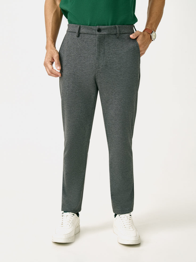 Buy Men Dark Grey Slim Fit Stretchable Workwear Pant