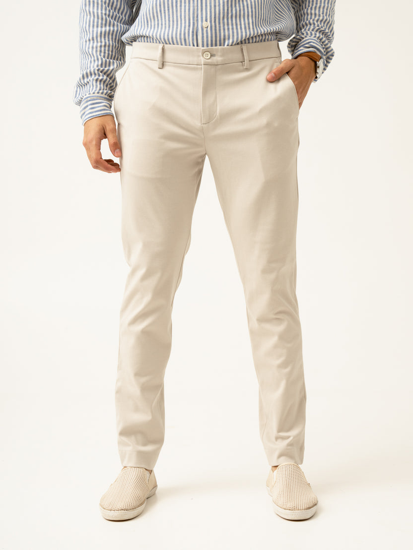 Buy Cream Power-Stretch Pants For Men Online In India