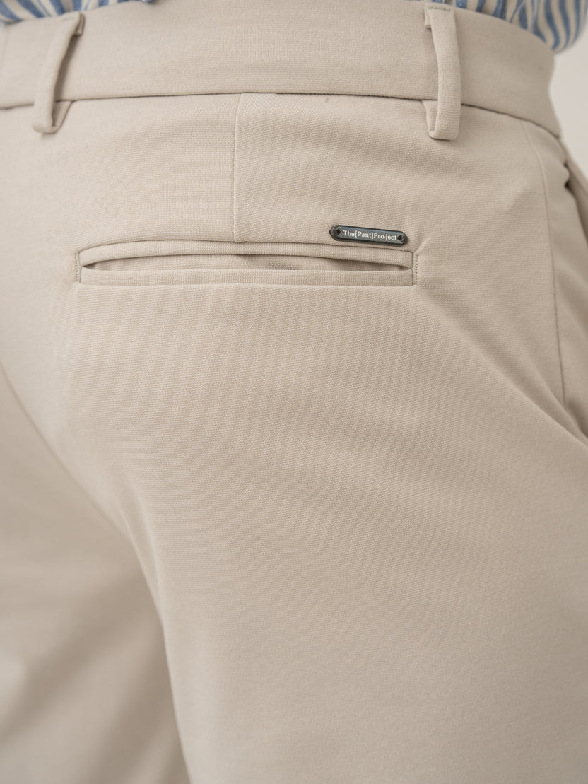 Buy Men Soft Cream Slim Fit Power-Stretch Pants
