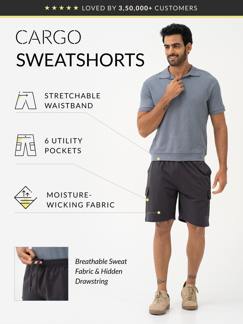 Buy Men's Pixel Blue Cotton Sweatpants Online