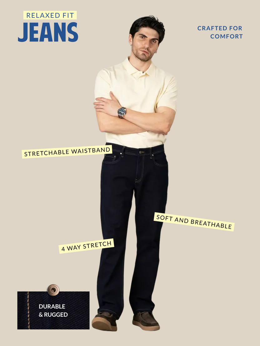 Buy Savoy Blue Luxury Relaxed Fit Jeans Online In India